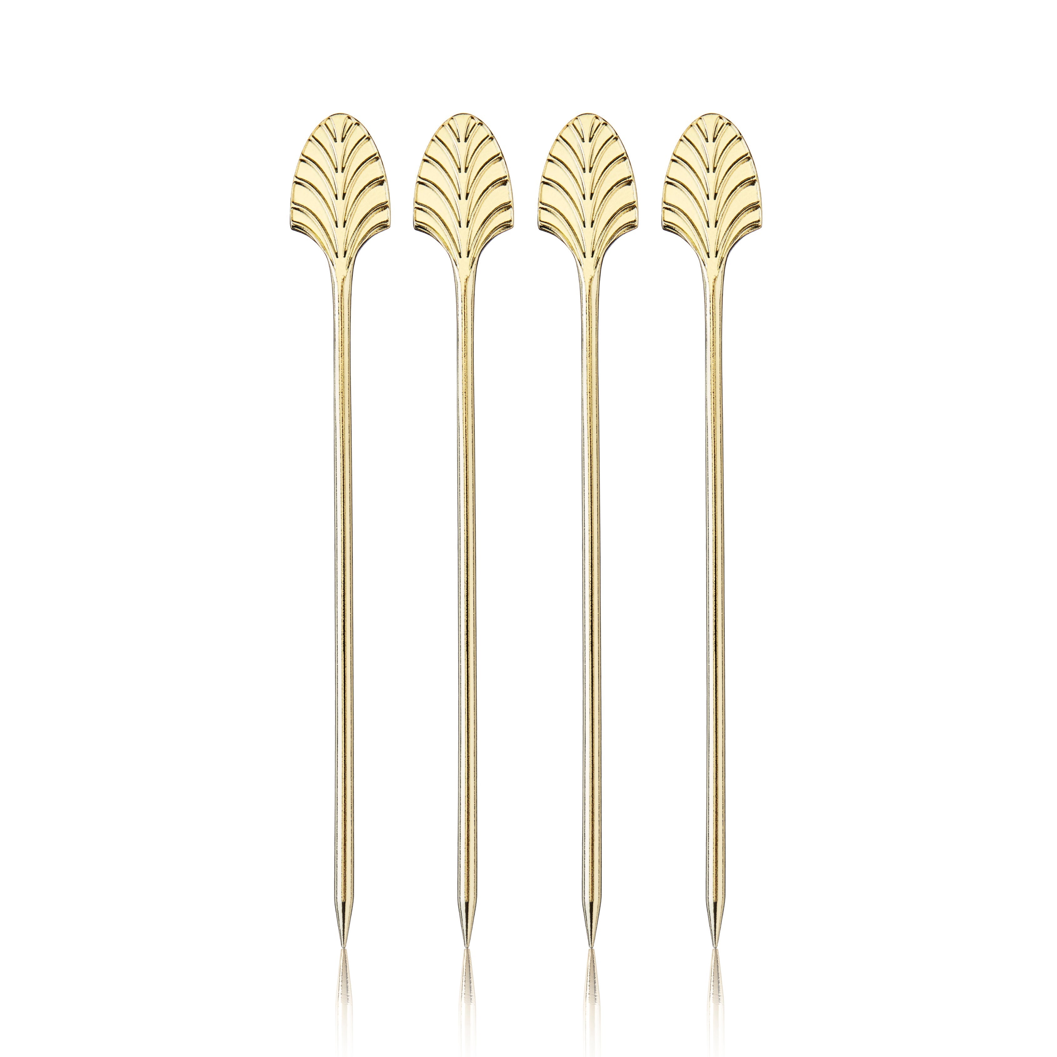 Art Deco Cocktail Picks in Gold Set of 4 – Chef's Mandala Gourmet Store